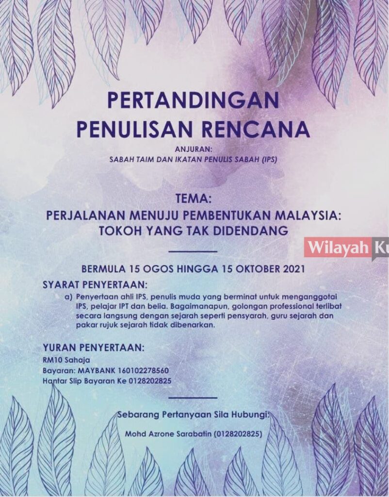 Sabah Taim, IPS pelawa sertai Sayembara Penulisan Rencana Perjalanan ...